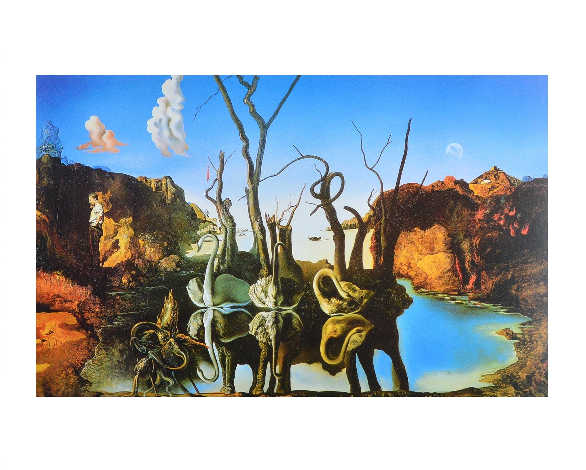 Salvador Dali Swan Reflecting Elephants Poster Kunstdruck Bei Salvador Dali Swan Reflecting Elephants Poster Kunstdruck Bei